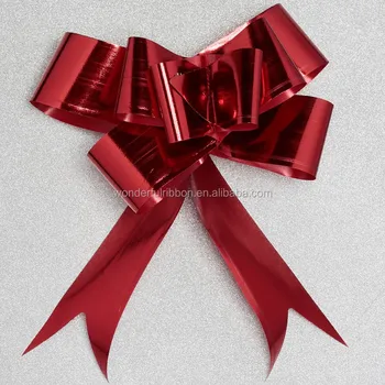 Lovely Red Pp Metallic Butterfly Tie Pull Ribbon Flower Bows For Saint ...