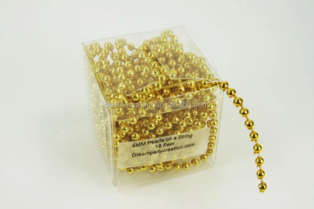 4MM Faux Pearl Plastic Craft BEADS String for Party Decor