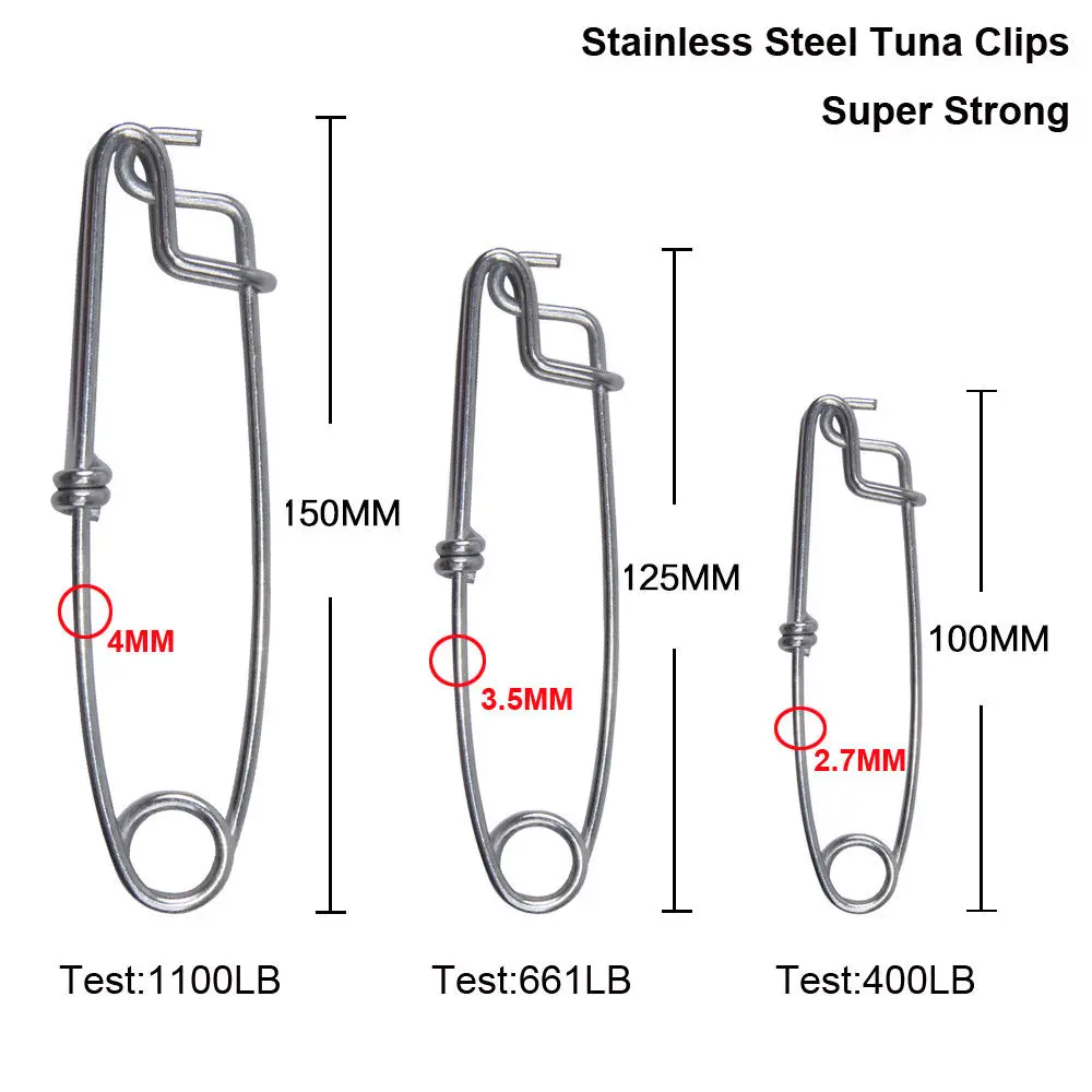 Fishing Clip Snap Long Line Stainless Steel Clips Sea Fishing Connector ...