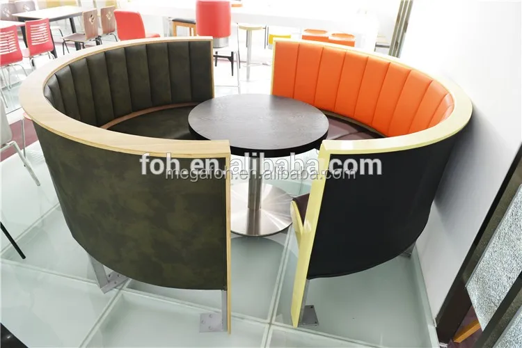 Luxury Leather Half Round Sofa Restaurant Booths U Shape For Sale,Foh ...