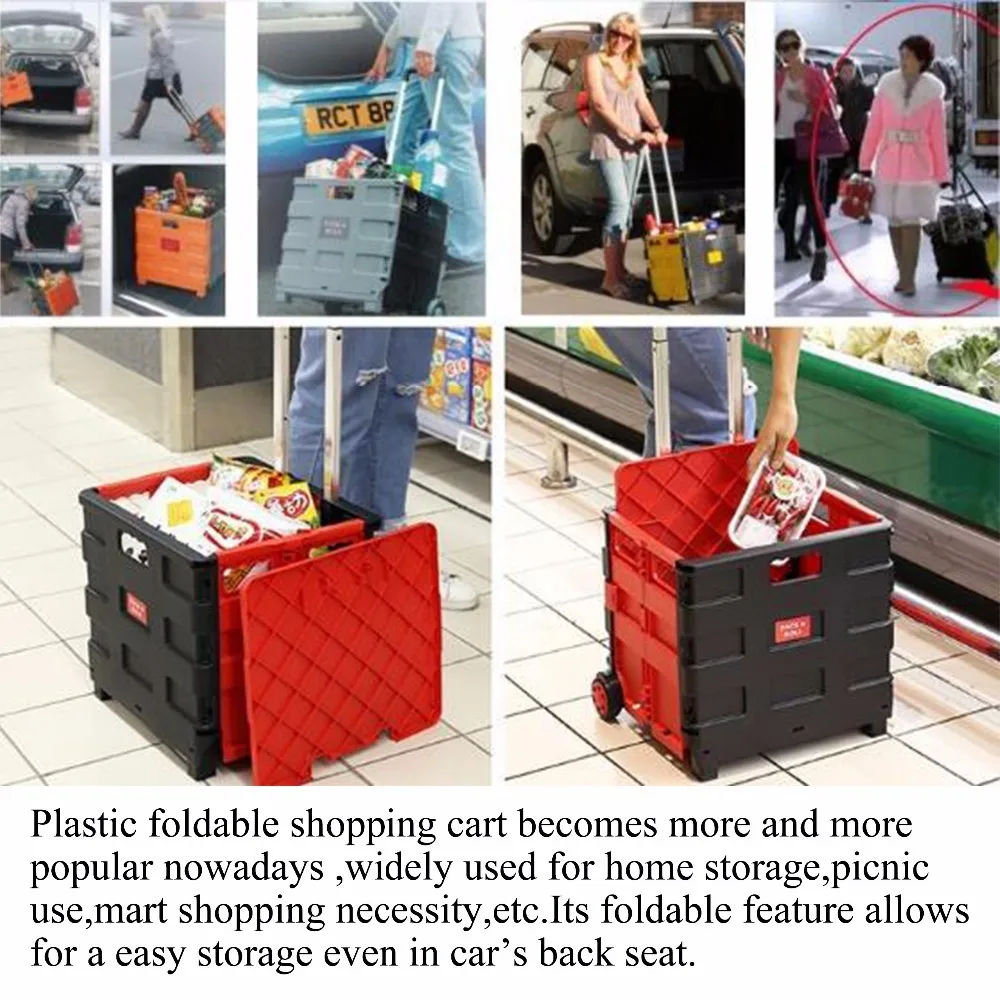 QS Light Weight Collapsible Smart Fold Shopping Trolleys