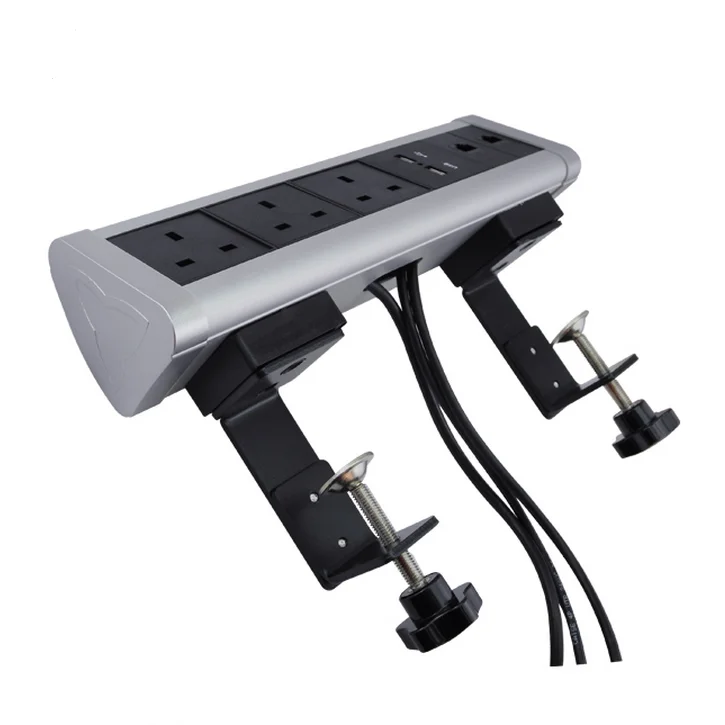 Uk Power Triangle Tabletop Socket With Usb Charger / Multimedia Bar ...