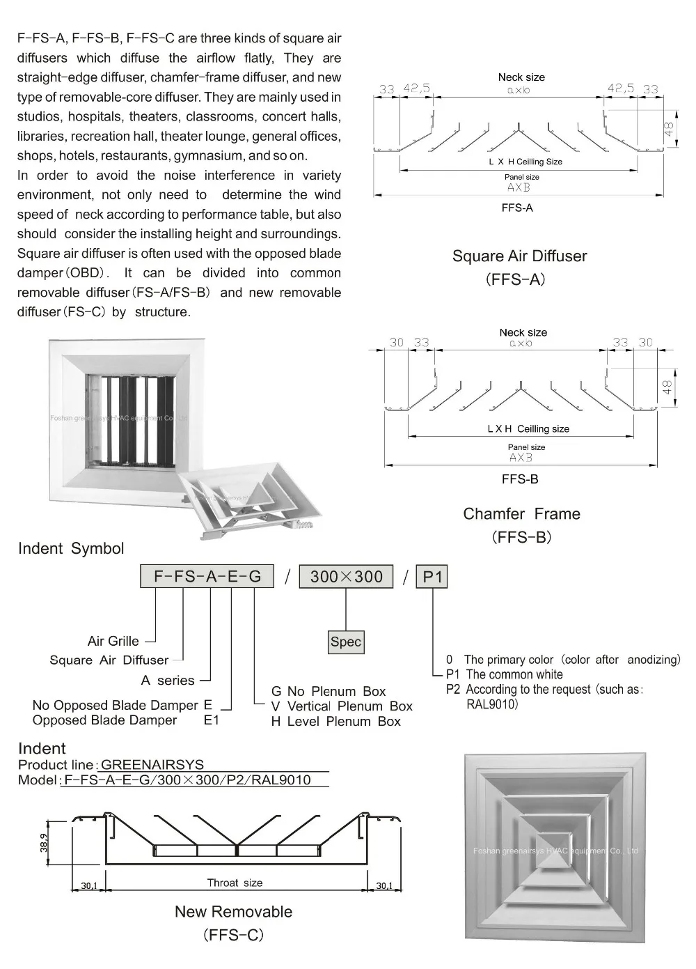 Hvac System Ceiling Square Supply Air Diffuser As Thermostat Carrier ...