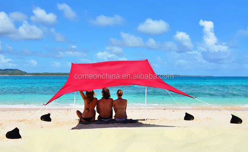Sun Shelter Sun Shade Sunshade Canopy With Sandbag Anchors Poles Sun ...