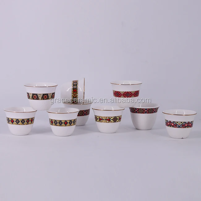 Ceramic Porcelain Fine Bone China - 12pcs Cawa Cup Set