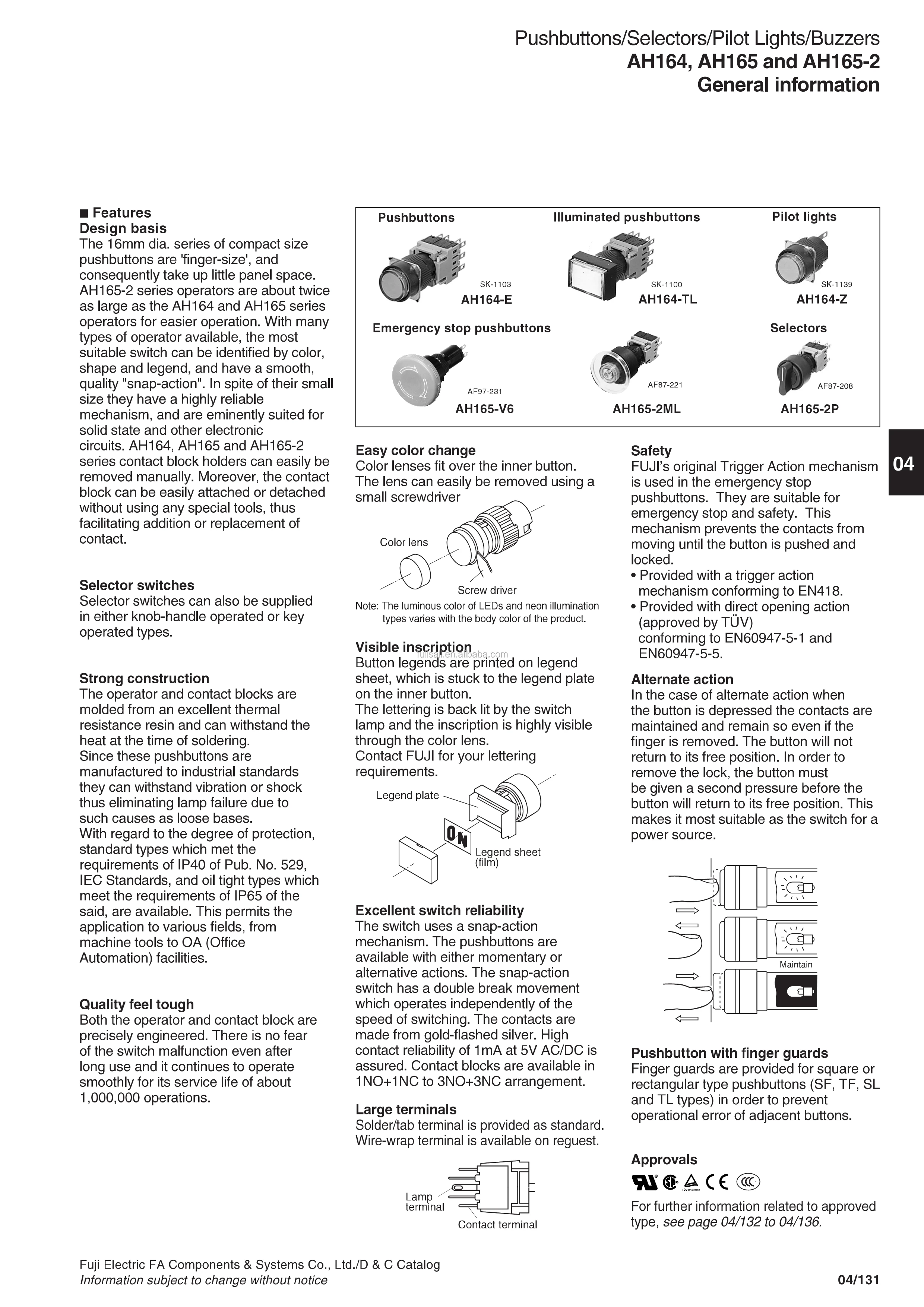 New Original Genuine Emergency Stop Pushbutton Ah165-v5r02 2nc Fuji ...