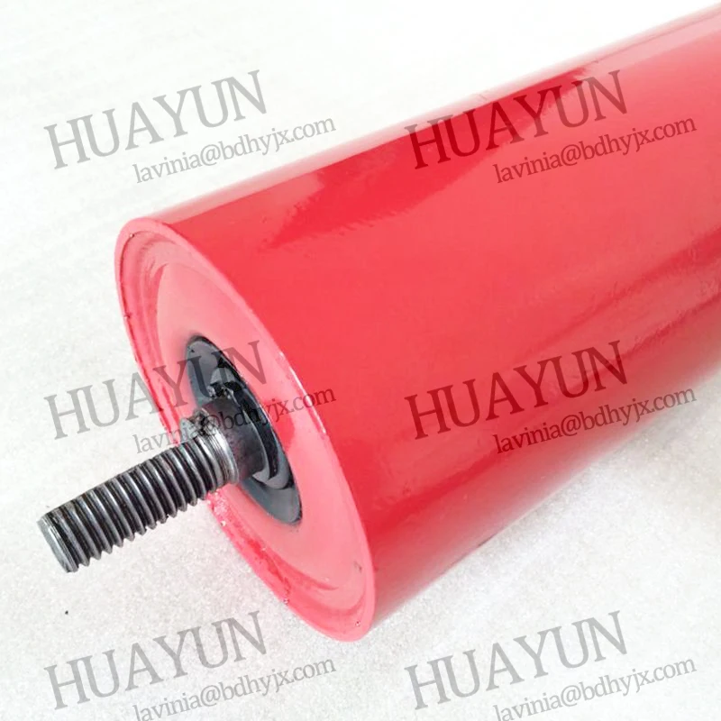 89mm Dia Customized Male Thread Side Idler Conveyor Steel Guide Roller ...
