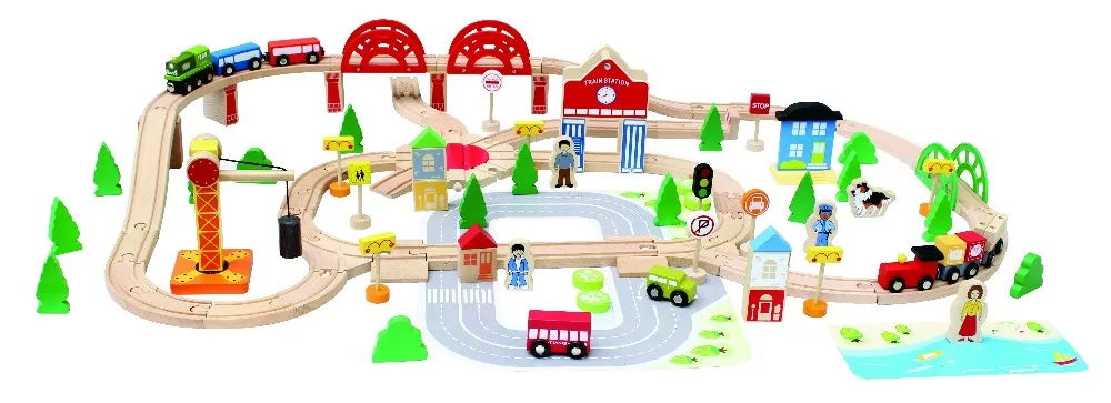 Hot Sale 120PCS Wooden Train Track Set Toys - TIANQI