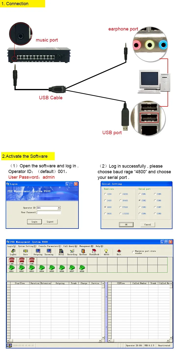Mk308 Pabx System With Key Telephone & 8 Extensions For Small Business Odm
