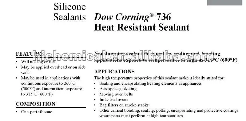 D CORNING RED 736 RTV Silicone Sealant - Heat Resistant