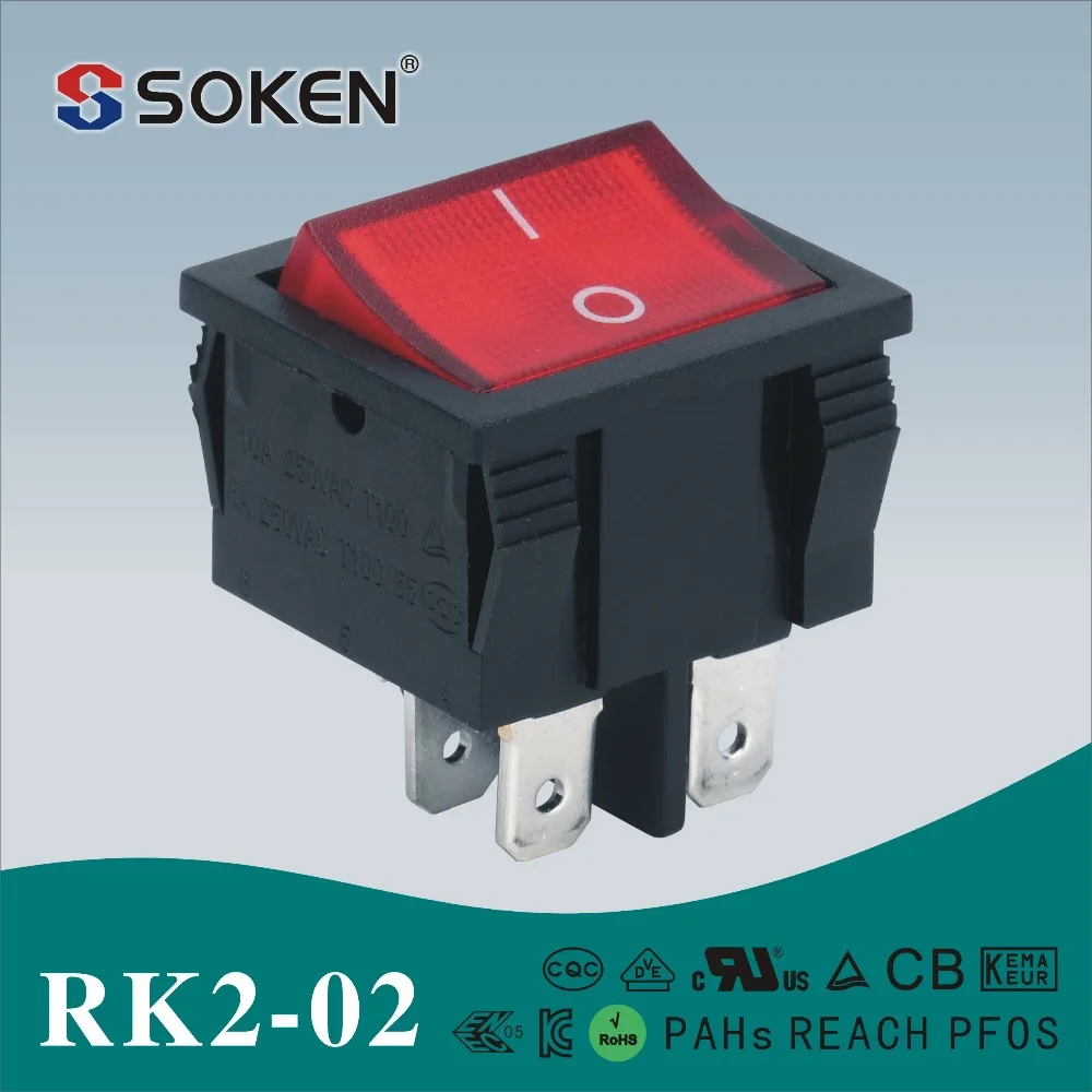 Soken Electric Socket Switch/ Illuminated Kema Rocker Switch 4 Pin T85 ...