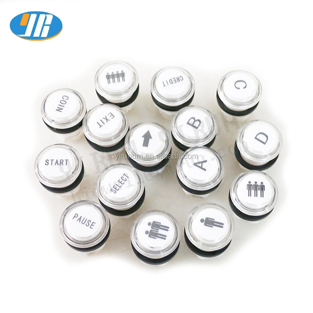 Arcade Button Custom Logo Clear Push Button With Led Lamp 33mm Arcade ...