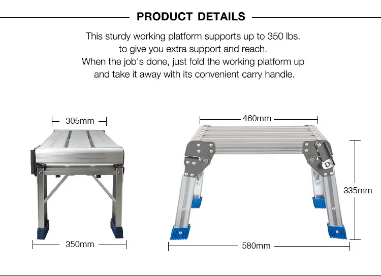 Rubber Feet Car Washing Ladder / Aluminum Work Car Washing Platform ...