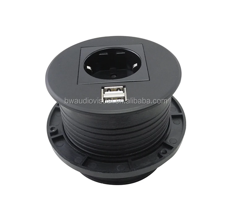 Bw 90mm Round Grommet Office Desktop Power Outlets With 1 Power,2 Usb ...
