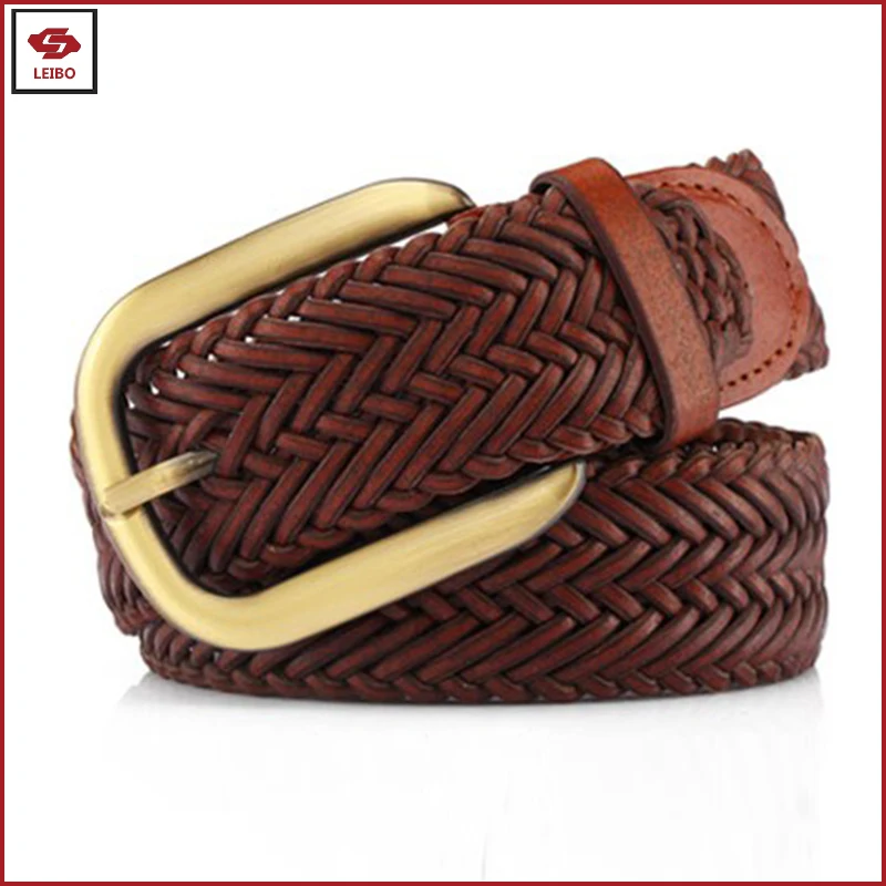 Bonded Leather Braid Women Belts Braid Waist Knit Women Belt Slim Belly ...