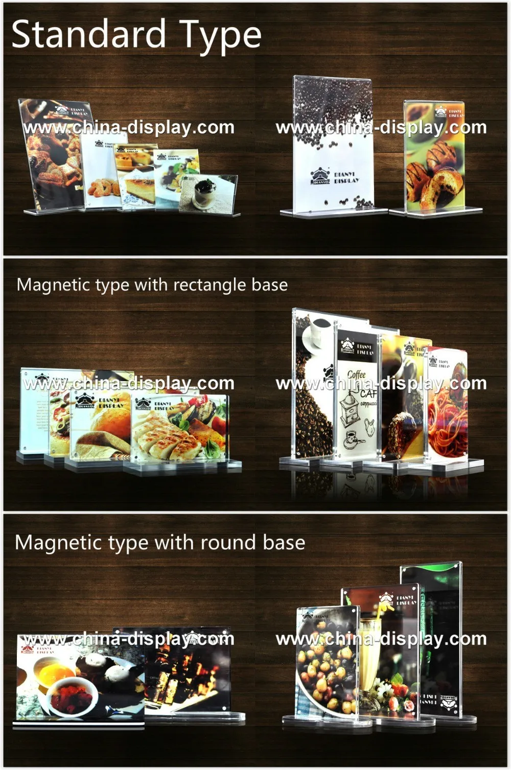 Clear Acrylic Material Acrylic Menu Tag Holder For Hotel,Restaurant ...