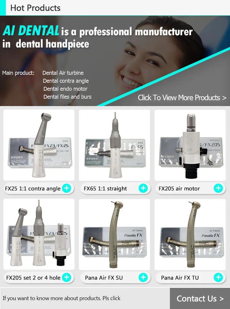 Dental Low Speed Handpiece Set Fx25 Contra Angle Fx65 Straight Cone Fx205 Air Motor Fx Series ...
