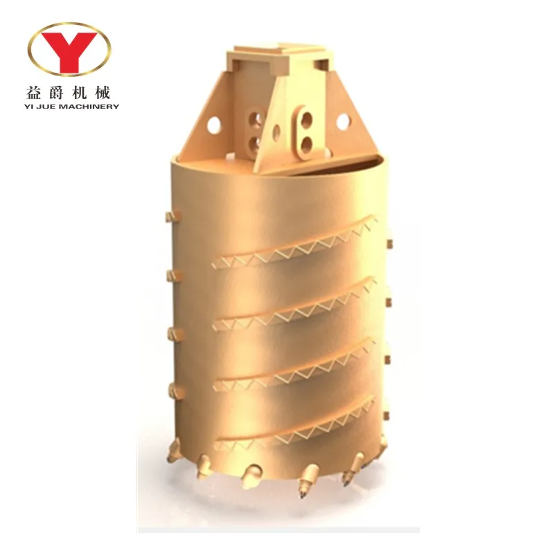 Rotary Rock Drilling Bucket Core Barrel With Roller Bit For Piling Rig ...