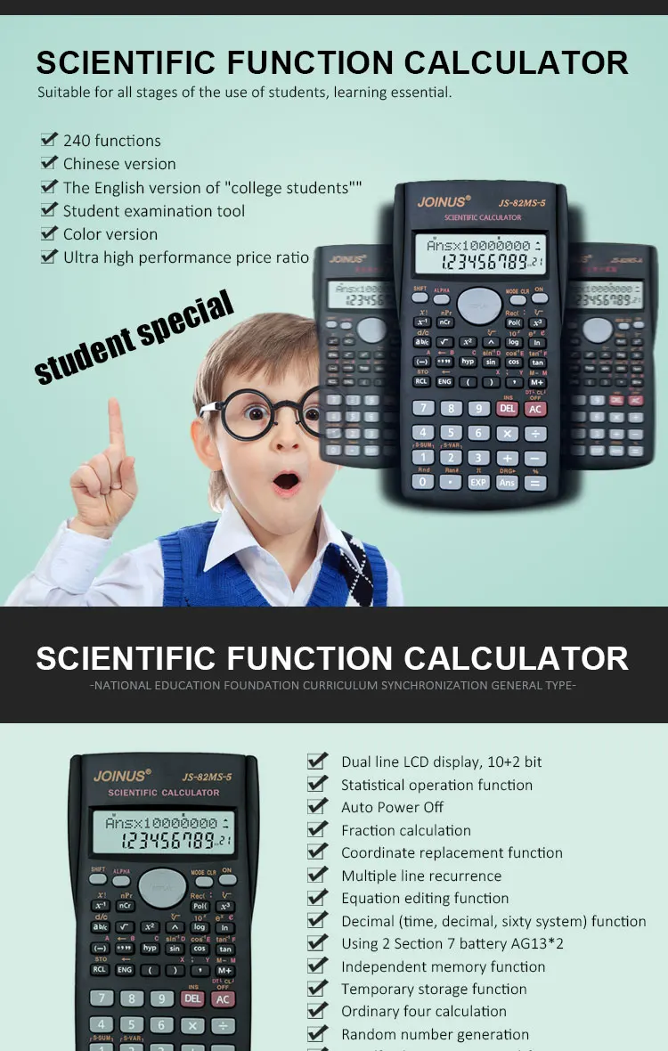 Joinus Student Multifunctional 240 Function Colorful Calculadora ...