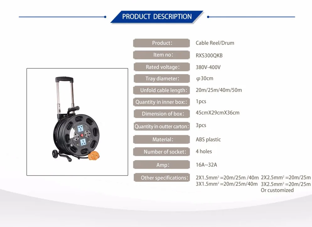 With Cable Or Empty Plastic Retractable Cable Reel - Buy Retractable ...