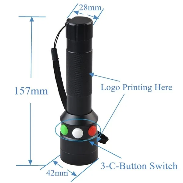 Railway Led 3 Models Red White Green Rechargeable Signal Flashlight ...