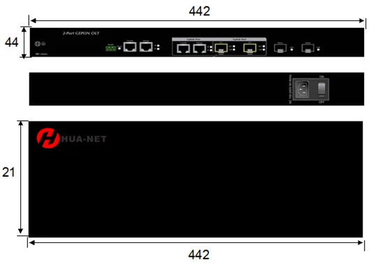 Olt Device 1u 19 Inch Rack Mount 2 Pon Ports Epon Olt Gpon Olt - Buy ...