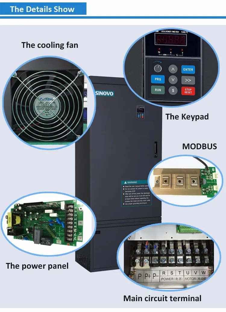 380V Three Phase Input 3.7kw VFD Variable Frequency Drive Inverter for ...