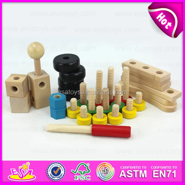Funny Play Wooden Montessori Diy Screws Toy,Wooden Kids Toy Screw Nut ...