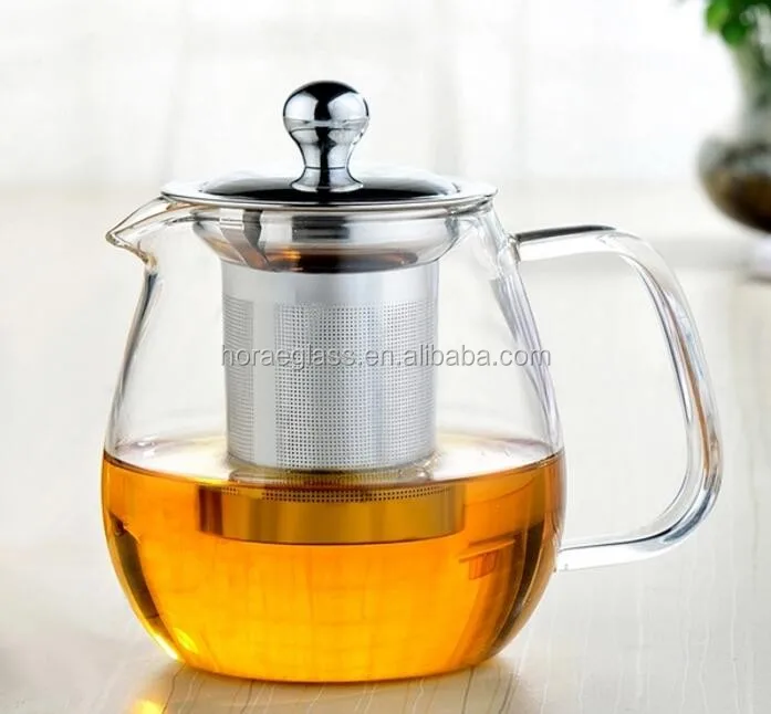 Promotional Tea Drinking Commercial Glass Teapot with Infuser with ...