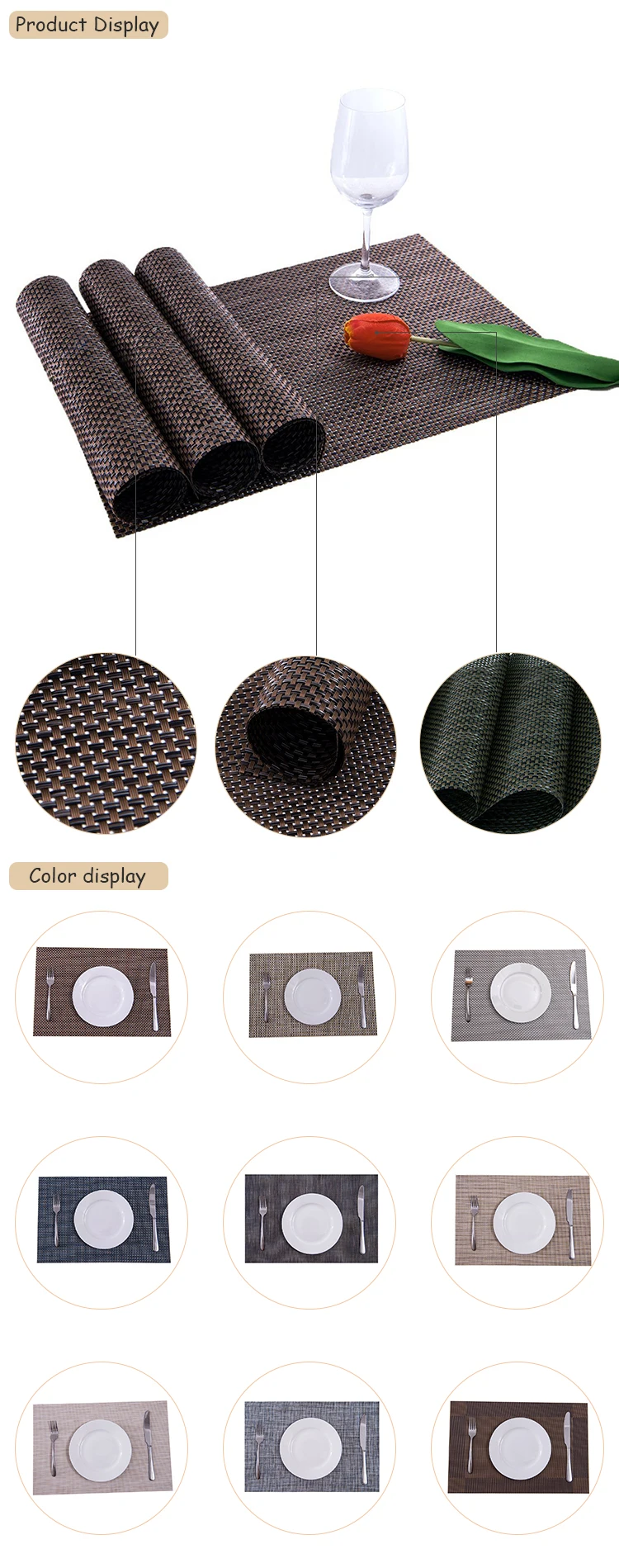 High Quality Crossweave Pattern Design Table Mats For Restaurant - Buy ...