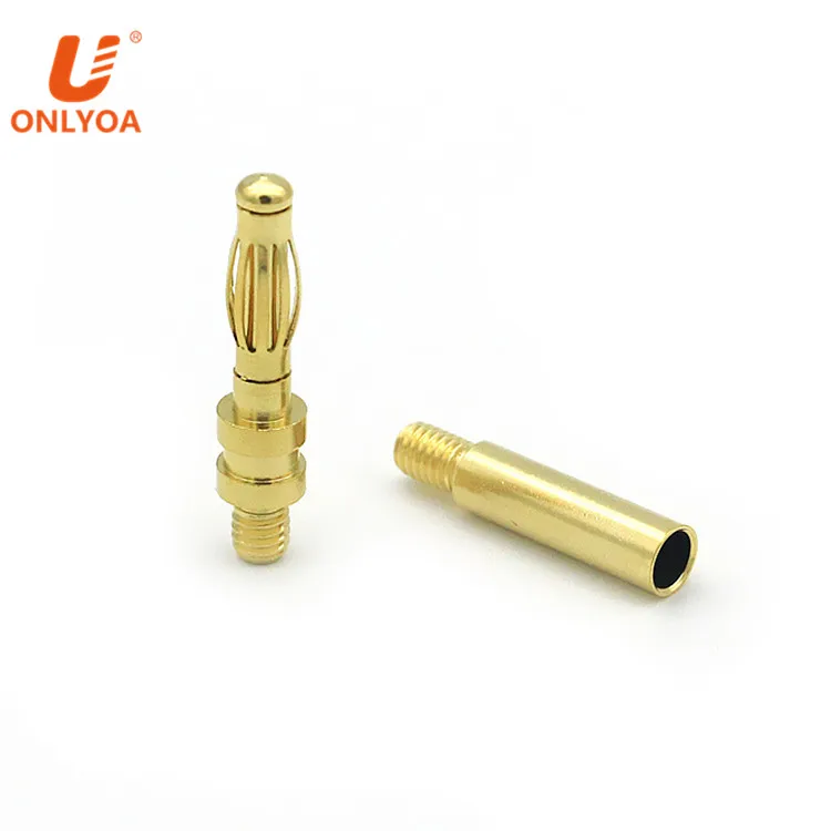 4mm Banana Plug Socket Lantern Copper Plated Gold M4 Thread