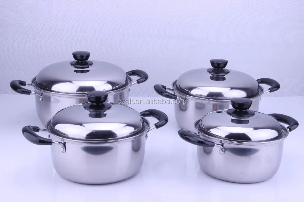 4pcs Chinese Style 555 Stainless Steel Cookware Stockpot