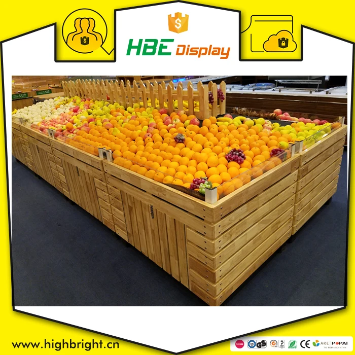 Supermarket Wooden Fruits And Vegetables Display Rack - Buy Vegetable ...