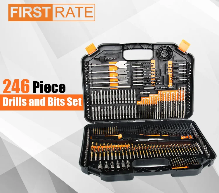 First Rate 246 Pcs Drill Bit Set For Metal Masonry Wood Plastics - Buy ...