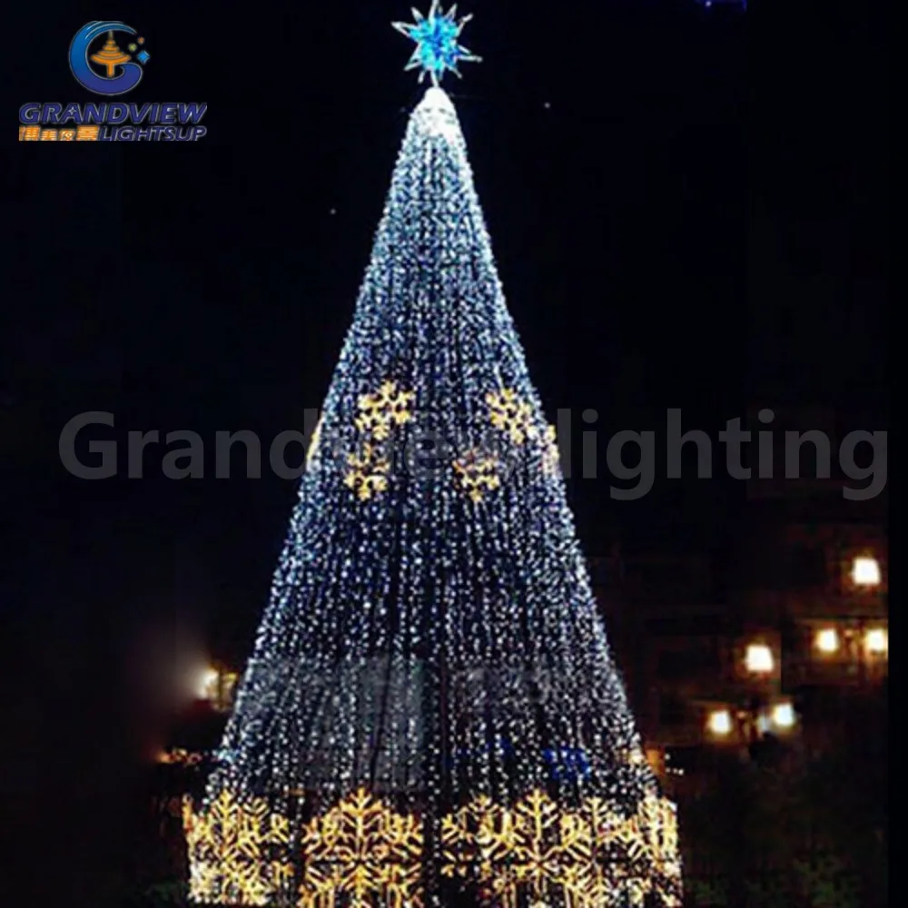 20ft Outdoor Decoration White Metal Led Lighted Ribbon Christmas Tree ...
