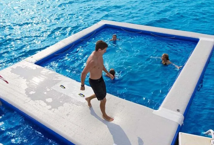 5x5 Meter Inflatable Sea Pool For Yacht Boats,Popular Floating ...