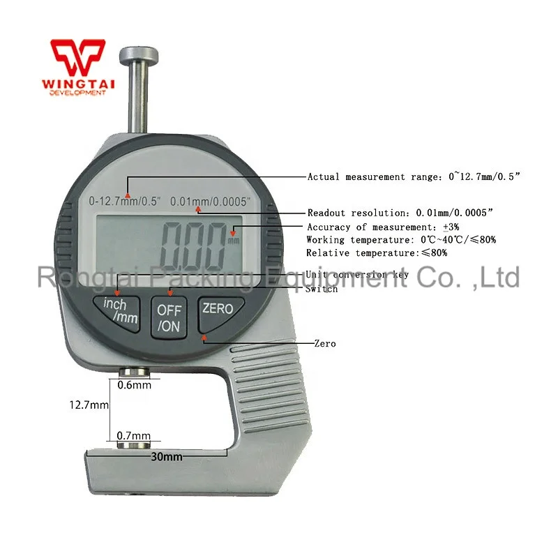 Portable Digital Thickness Gauge 0-12.7mm/0.01mm By01 - Buy Electronical Pocket Thickness Gauge ...