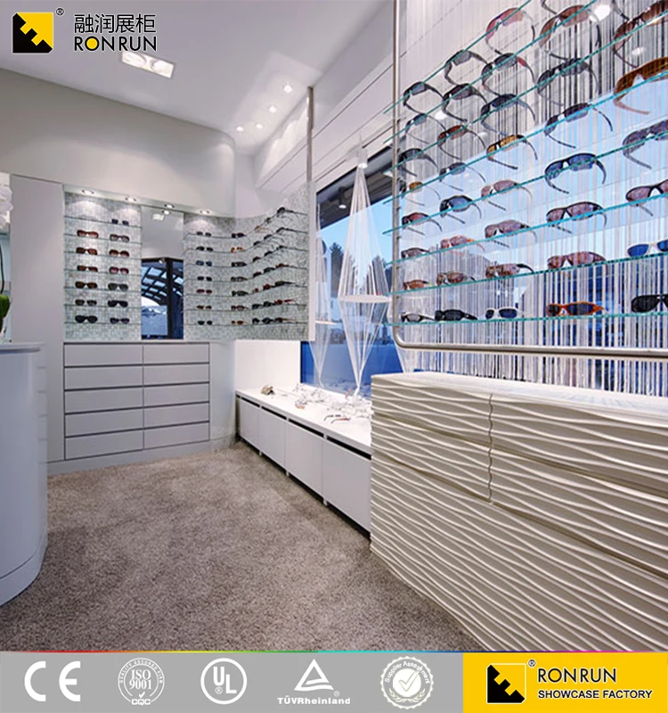 Optical Shop Display Showcase With Ultra Clear Tempered Glass Optical ...