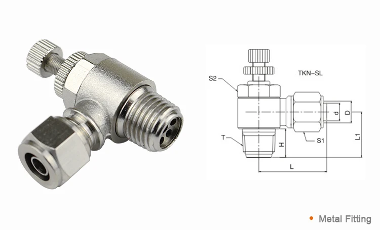 Pneumatic M5 Pipe Air Speed Control Brass Valve Fitting