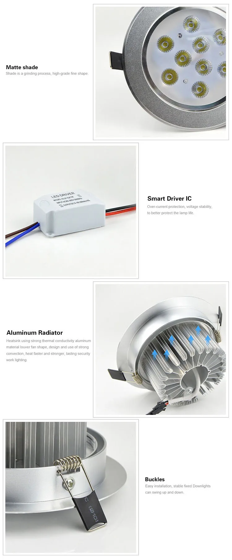 3w 5w 7w 9w 12w 15w 18w Recessed Led Downlight - Buy Led Downlight ...