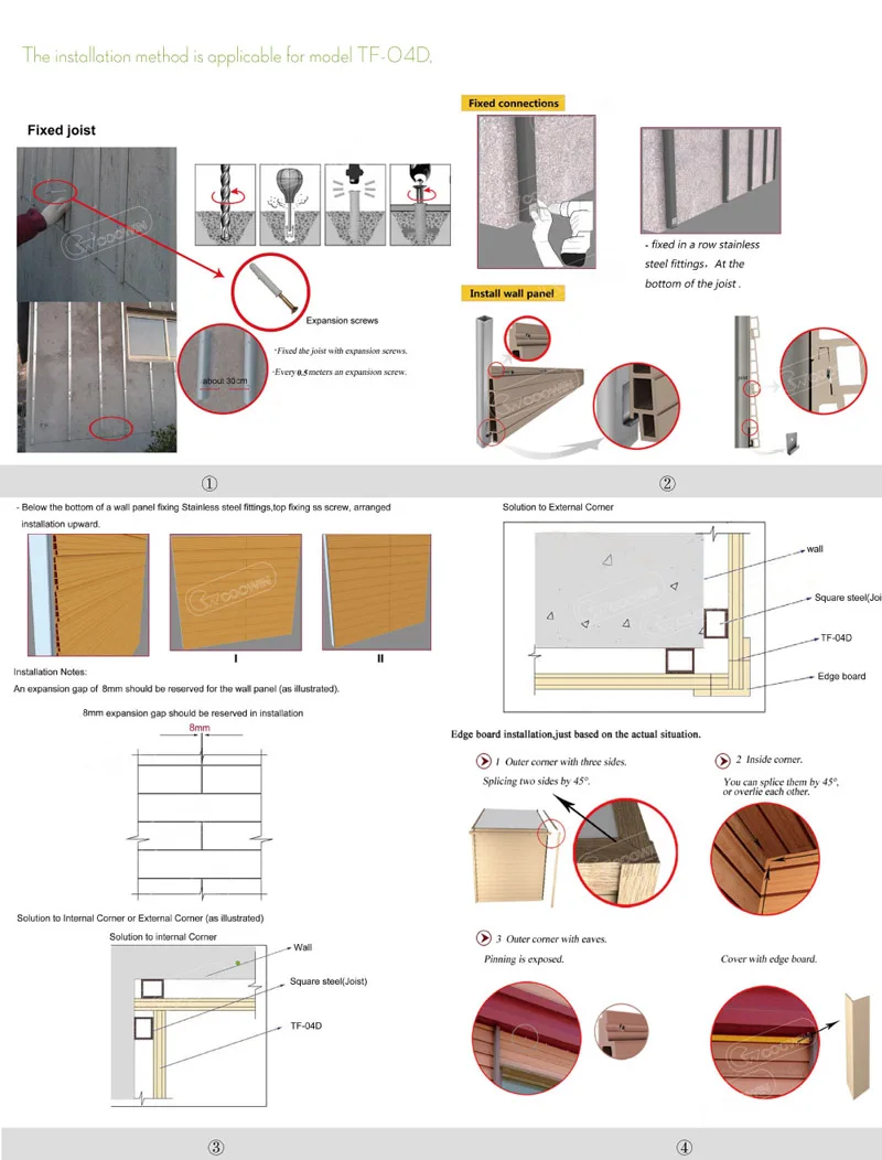 Panel Dinding Eksterior Komposit Plastik Kayu Luar Ruangan Pelapis Atv ...