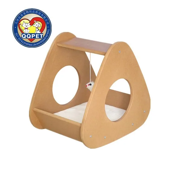 Aimigou Cute Small Mdf Cat House With Cat Toy Mouse - Buy Cat House,Mdf ...