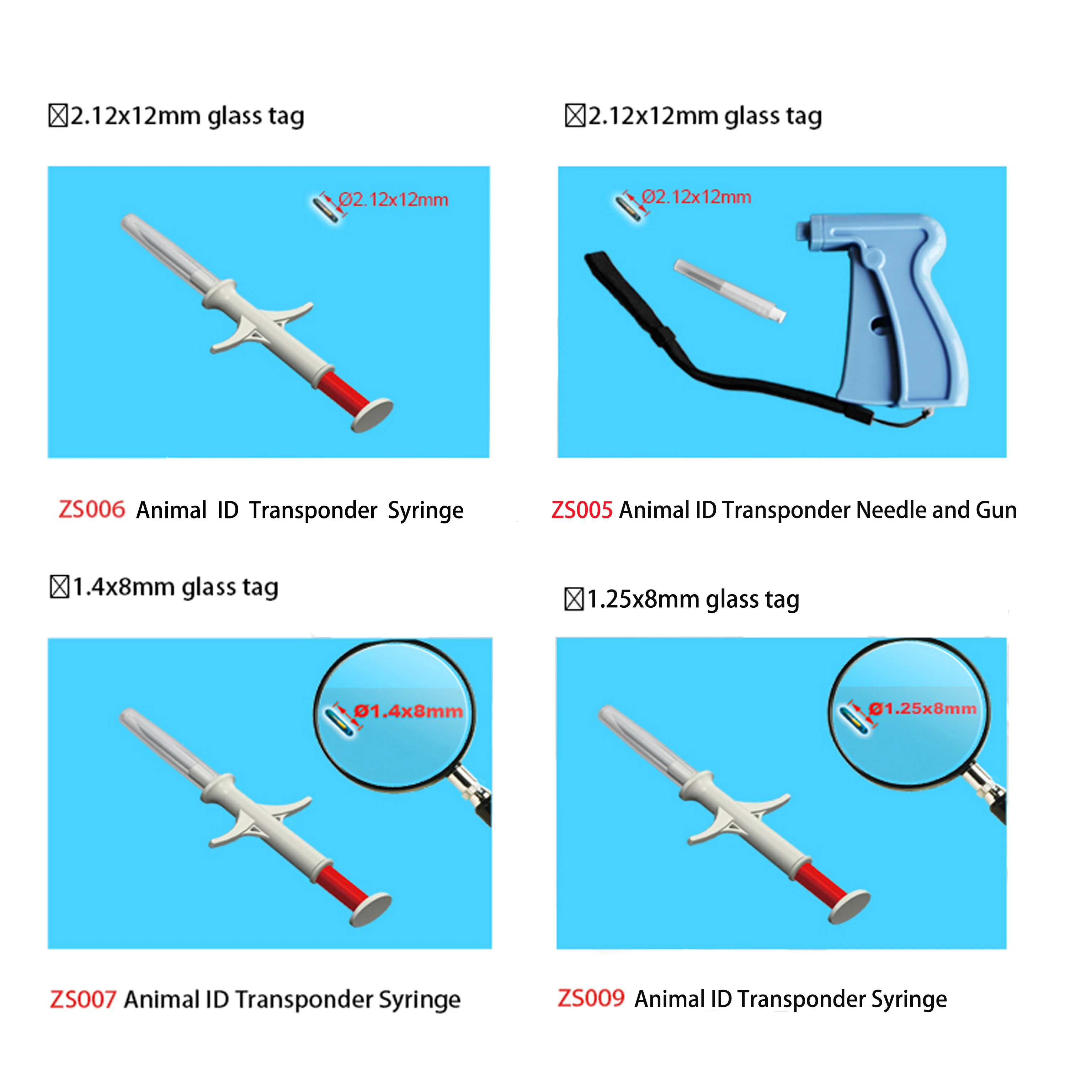 Mini Size Veterinary Syringe 1.4*8mm Rfid Injectable Pet Chips - Buy ...