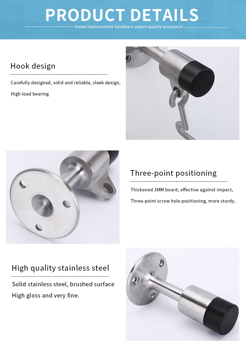 Top Mounted 304 Stainless Steel Padded Black Rubber Ceiling Attached ...