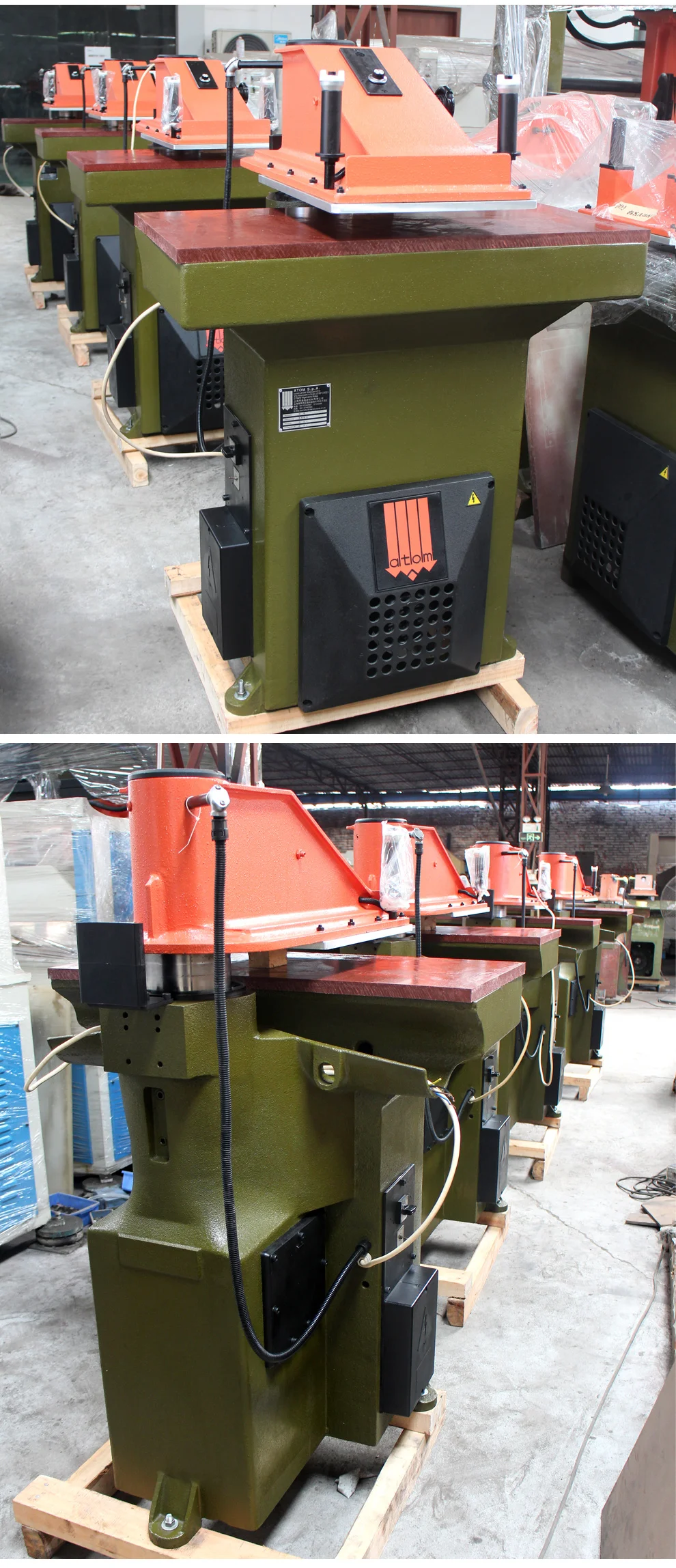 Refurbished Vs922 20 Tons Atom Leather Cutting Machine Hydraulic Swing ...