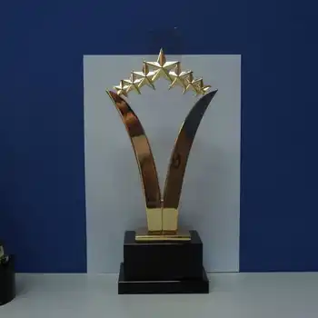 Gold Star Team Work Trophy Awards - Buy Trophies And Awards,3d Metal ...