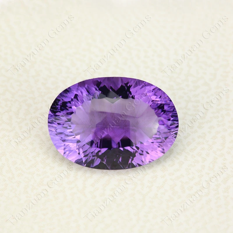 Natural Amethyst 12*16mm Oval Shape Diamond Cut Gemstone Precious Stone ...