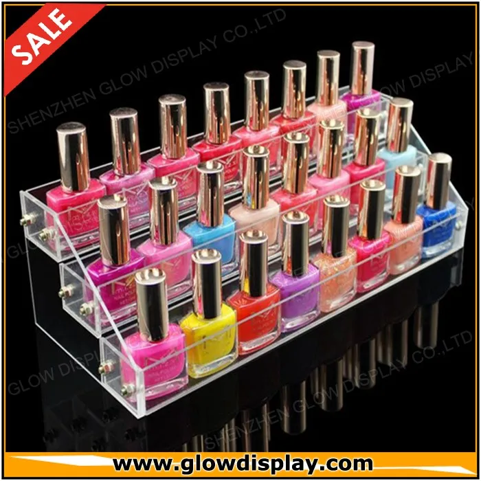 3-tier Black Metal Rotating Large Nail Polish Carousel Display Rack ...