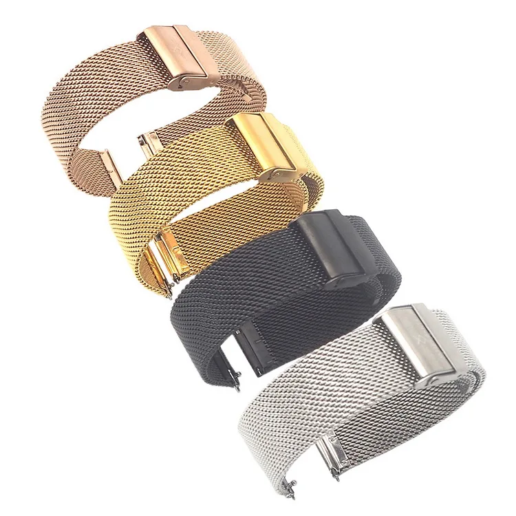 20mm 22mm Two Tone Black Metal Link Watch Band Strap - Buy 20mm Black ...