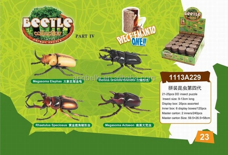 3D Puzzle Beetle Block Capsule Insects Toys Surprise Toys